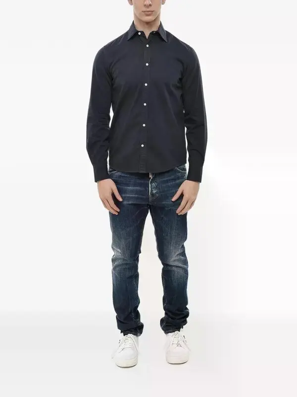 DEPERLU French-collar Poplin Shirt