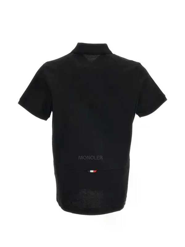 Moncler Logo-patch Piqué Polo Shirt - Black