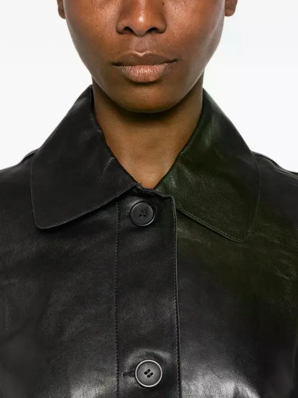 ARMA Leather Button-up Jacket