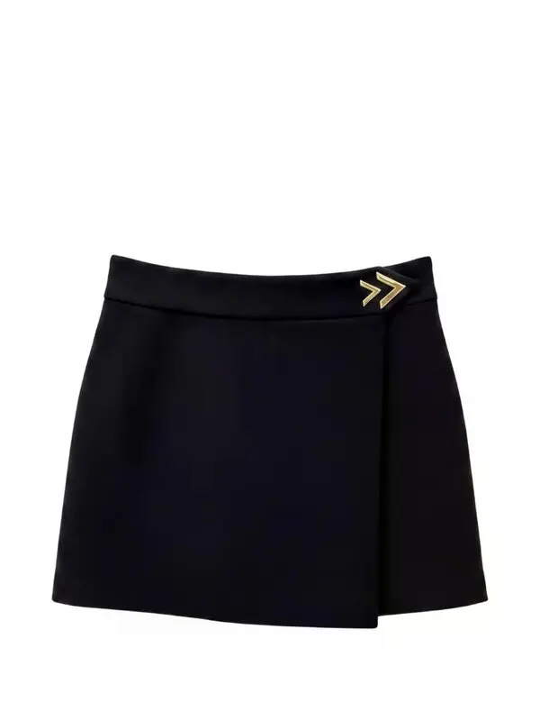 Valentino Garavani Vlogo-detail Wrap Mini Skirt - Black