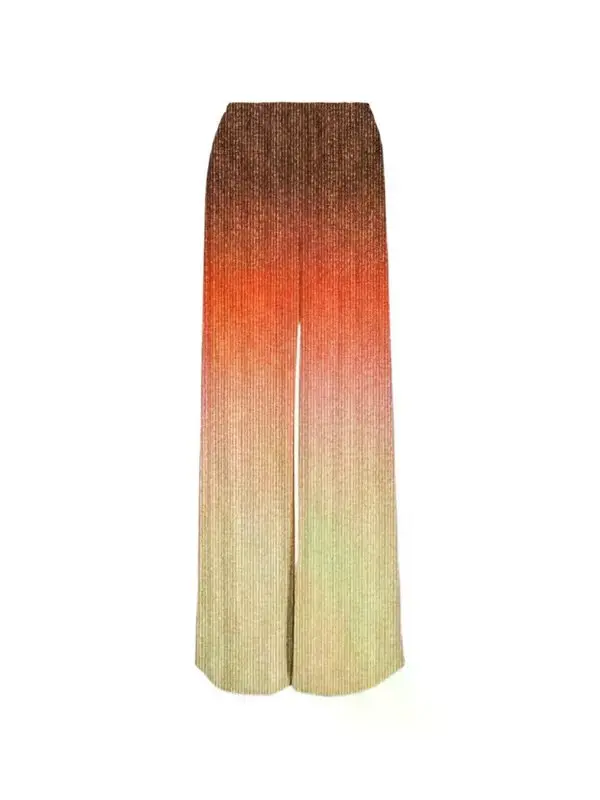 MC2 SAINT BARTH Amalia Plissé-effect Ombré Palazzo Pants - Neutrals