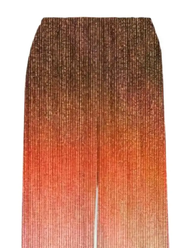 MC2 SAINT BARTH Amalia Plissé-effect Ombré Palazzo Pants - Neutrals