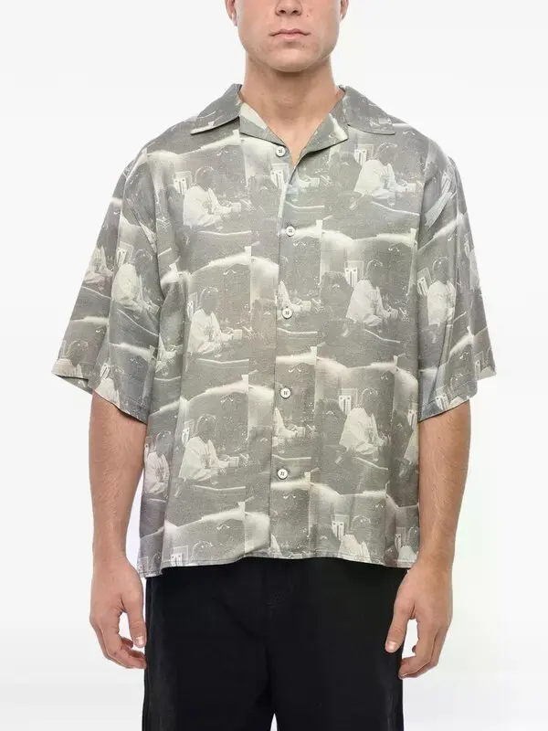 1989 STUDIO Patterned Short-sleeve Shirt - Grey