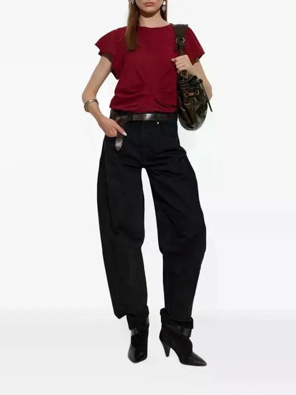 Isabel Marant Étoile Tullya Gathered-waist Blouse - Red
