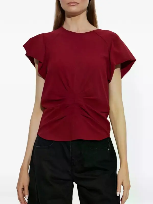Isabel Marant Étoile Tullya Gathered-waist Blouse - Red
