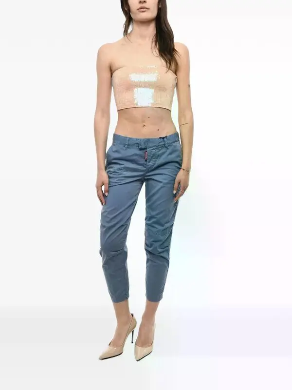 Dsquared2 Disco Sequin-embellished Strapless Crop Top