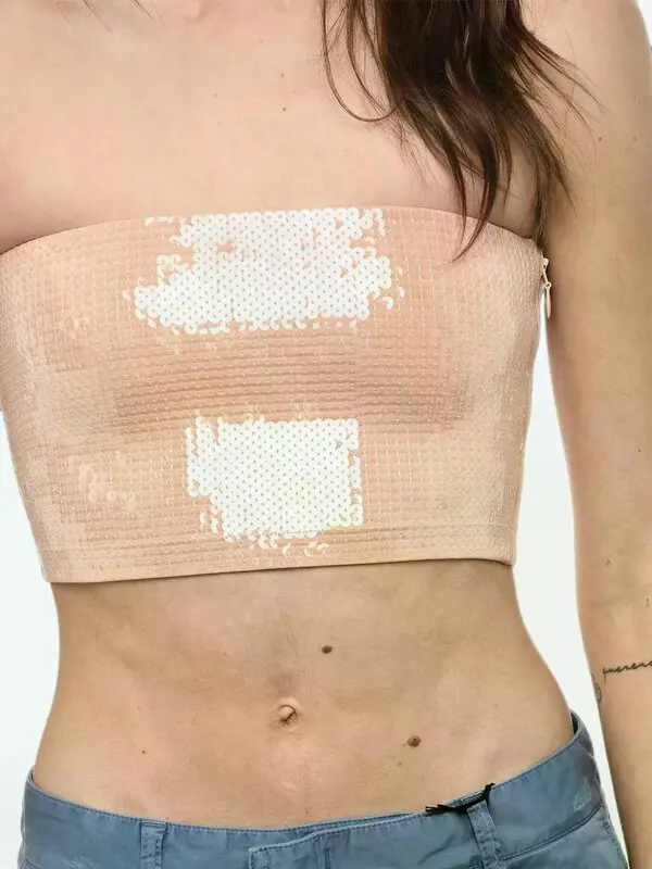 Dsquared2 Disco Sequin-embellished Strapless Crop Top