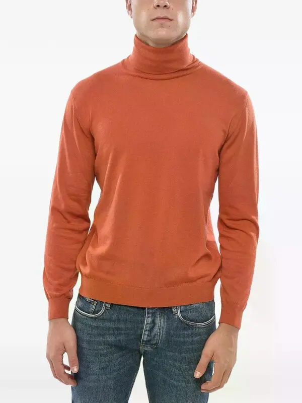 Malo Cashmere Turtleneck Sweater - Orange