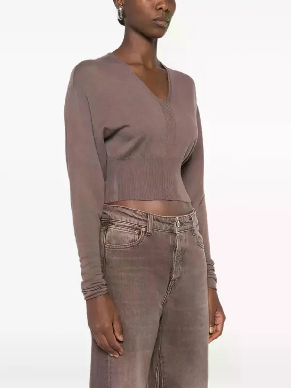 Rick Owens V-neck Cropped Sweater