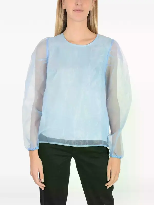 Baum Und Pferdgarten Sheer Puff-sleeve Blouse