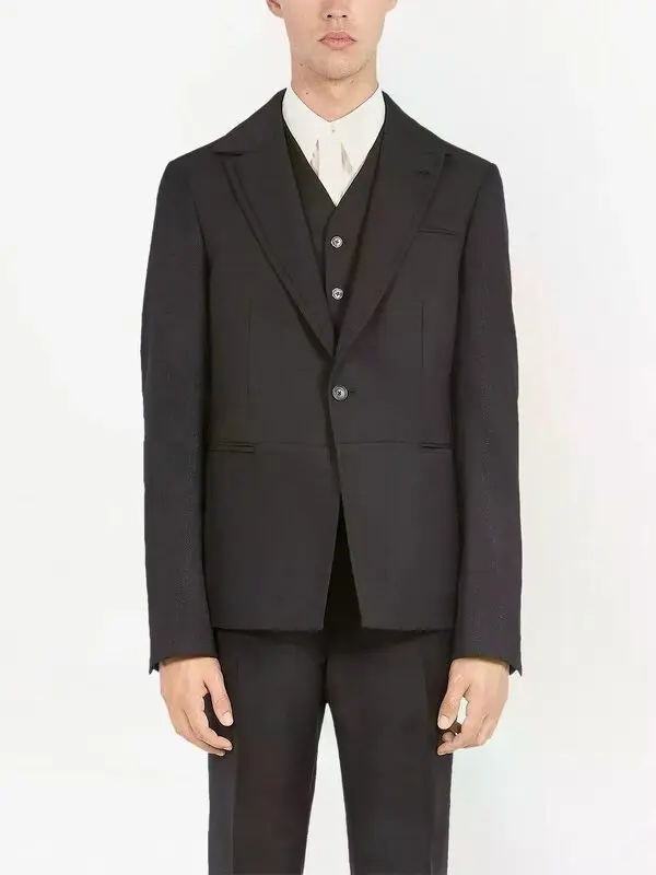 FERRAGAMO Waistcoat-detail Single-breasted Blazer