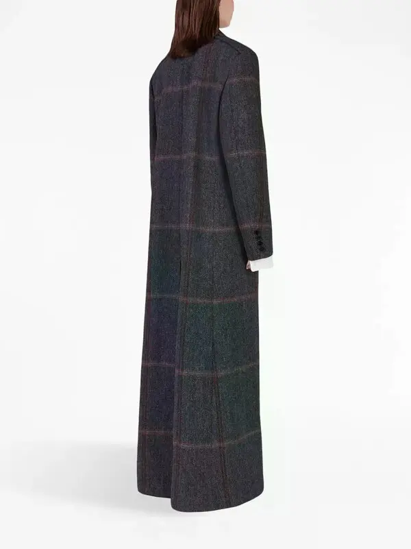 Stella McCartney Plaid-check Wool Maxi Coat