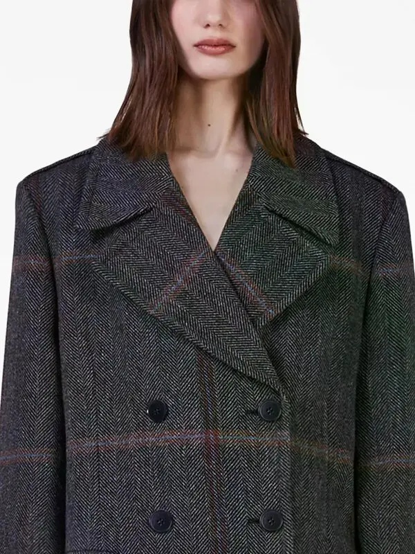 Stella McCartney Plaid-check Wool Maxi Coat