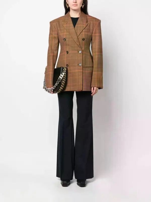 Stella McCartney Double-breasted Checked Wool Blazer