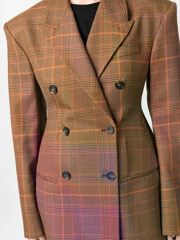 Stella McCartney Double-breasted Checked Wool Blazer