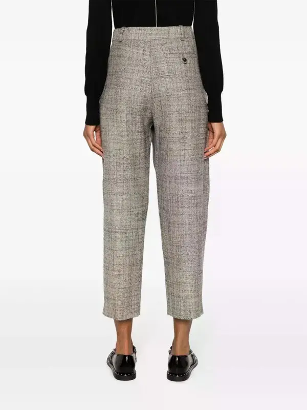 Stella McCartney Pleated Cropped Wool Trousers