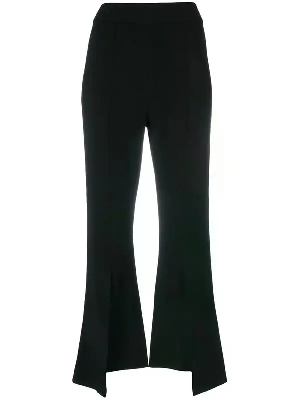 Stella McCartney Cropped Asymmetric Trousers - Black