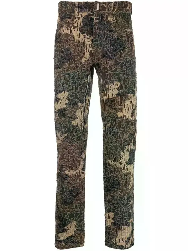 Givenchy Camouflage-print Straight-leg Trousers - Brown