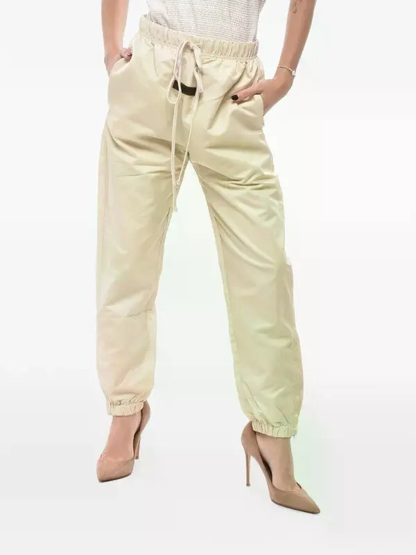 Fear Of God Logo-patch Drawstring-waist Tapered Trousers - Neutrals