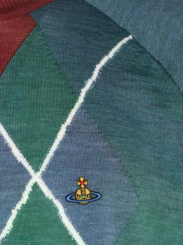 VIVIENNE WESTWOOD Argyle-pattern Orb-embroidered Sweater