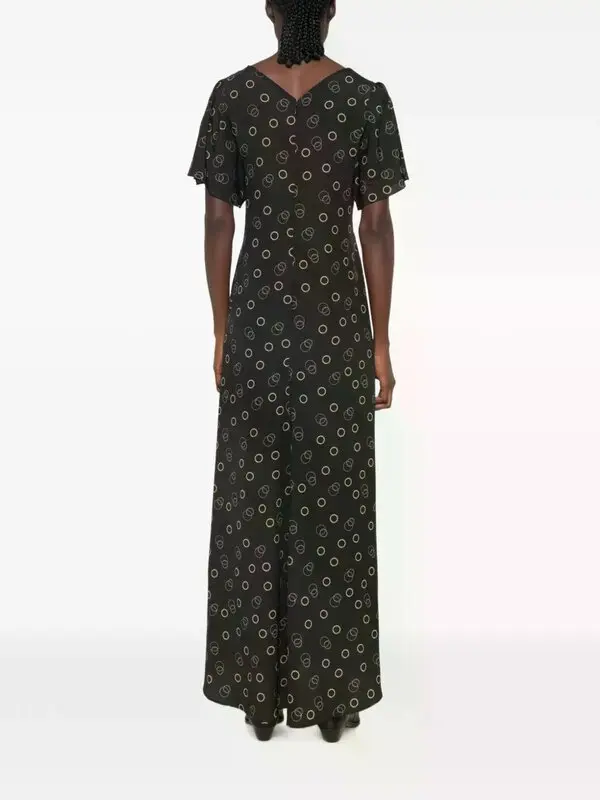 Isabel Marant Étoile Falja" Geometric Print Maxi Dress - Black