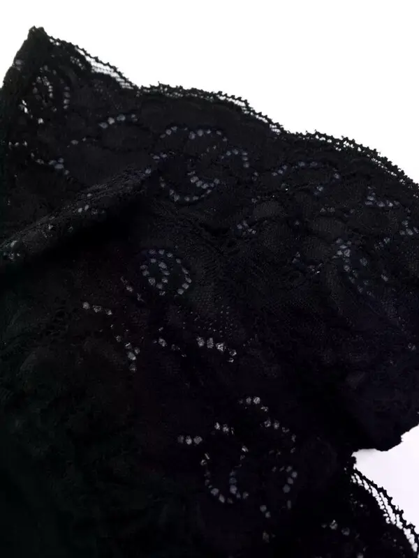 Versace Floral-lace Thigh-high Stockings