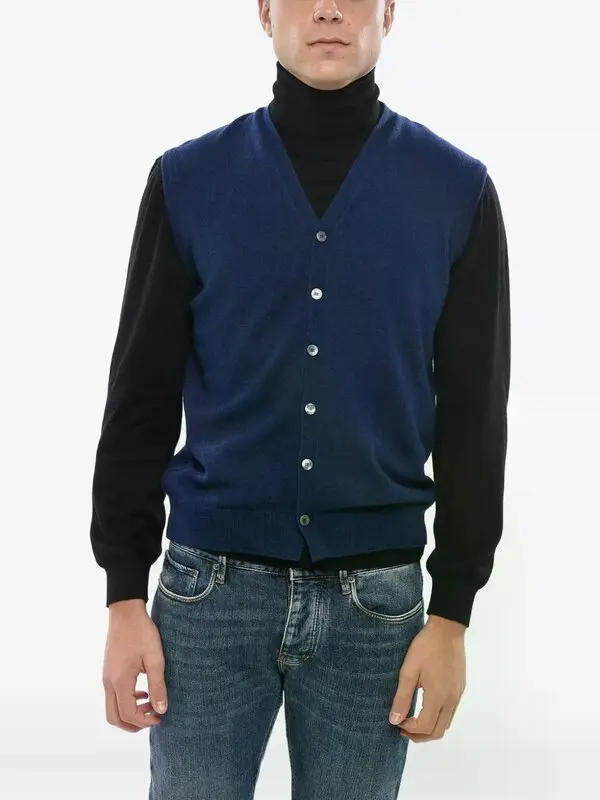 Malo V-neck Vest - Blue