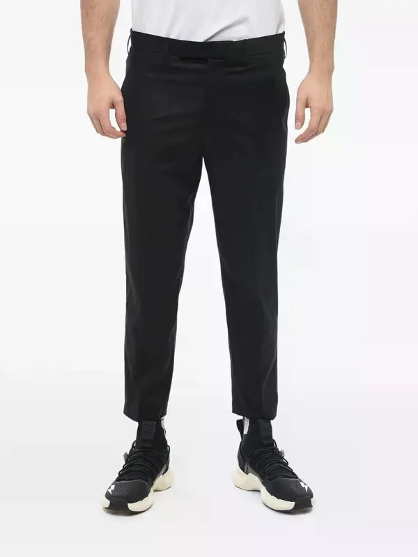 Neil Barrett Concealed-fastening Cropped Tailored Trousers - Black