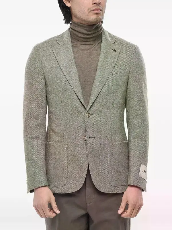 Corneliani Single-breasted Wool-blend Jacket - Neutrals
