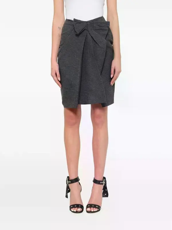 LANVIN Bow-detail Pleated Skirt - Grey