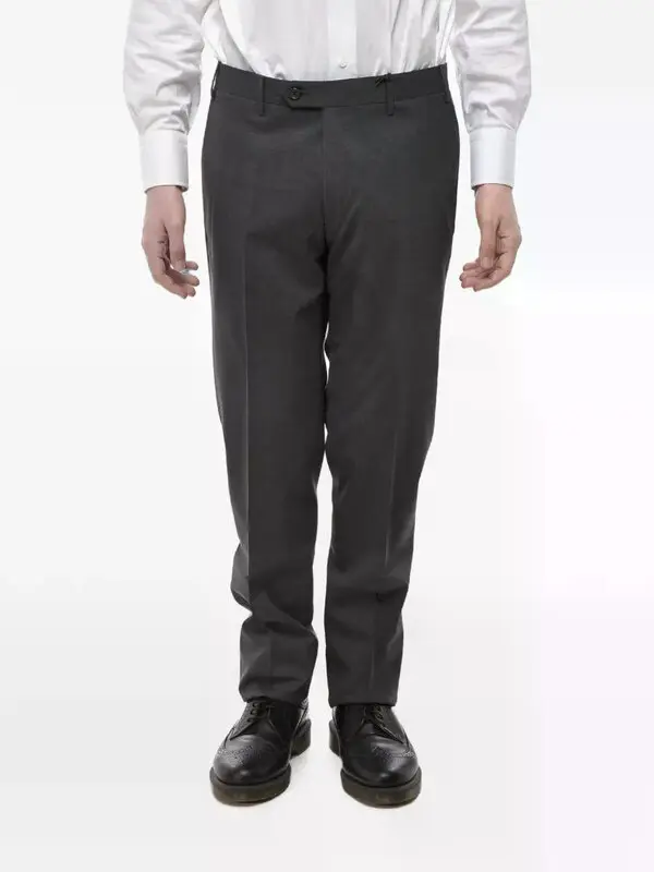Corneliani Belt-loop Virgin-wool Trousers - Grey