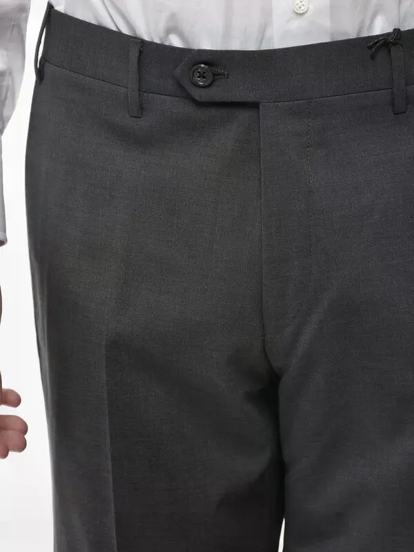 Corneliani Belt-loop Virgin-wool Trousers - Grey