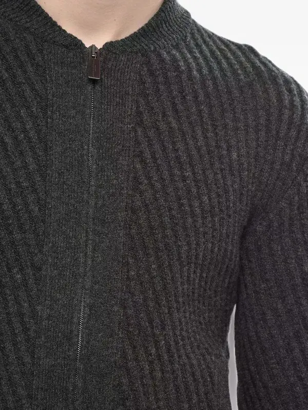 PAOLO PECORA Ribbed Zip-up Cardigan