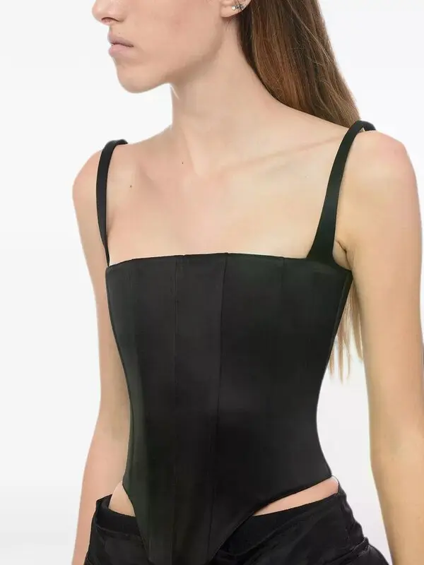 LAQUAN SMITH Satin-finish Corset Top