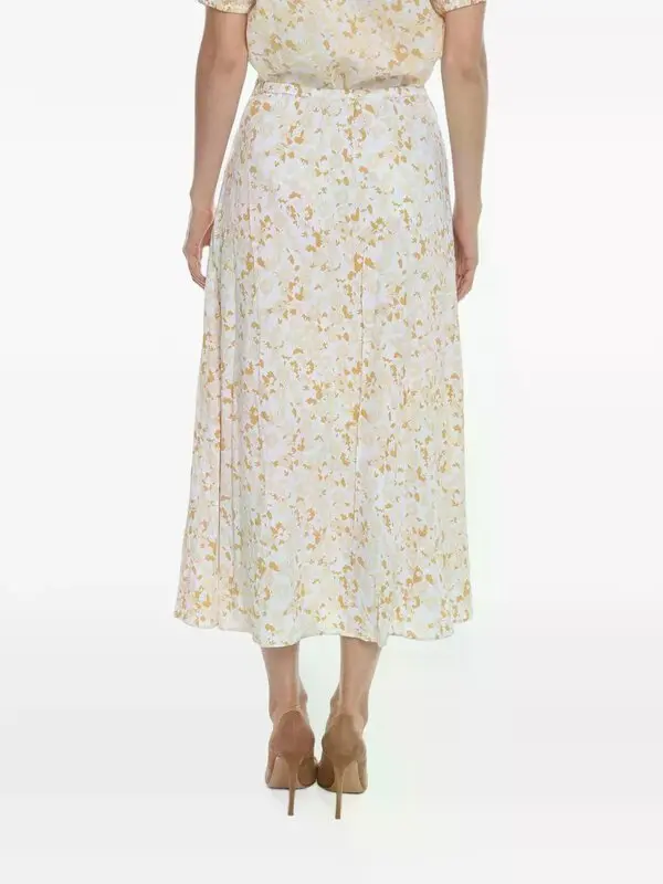 SAMSOE SAMSOE Andina Floral-print Flared Midi Skirt - Neutrals