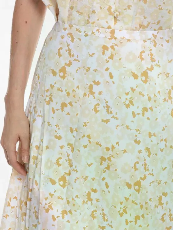 SAMSOE SAMSOE Andina Floral-print Flared Midi Skirt - Neutrals