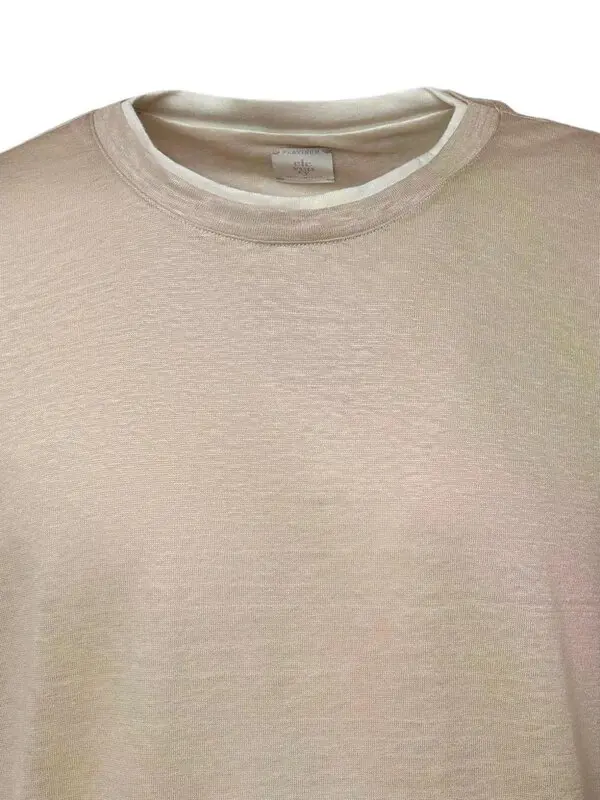 Eleventy Layered-detail Linen T-shirt