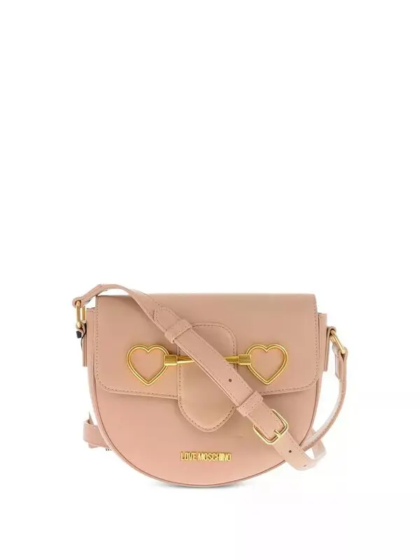 Moschino Heart Clasp Satchel Bag - Neutrals