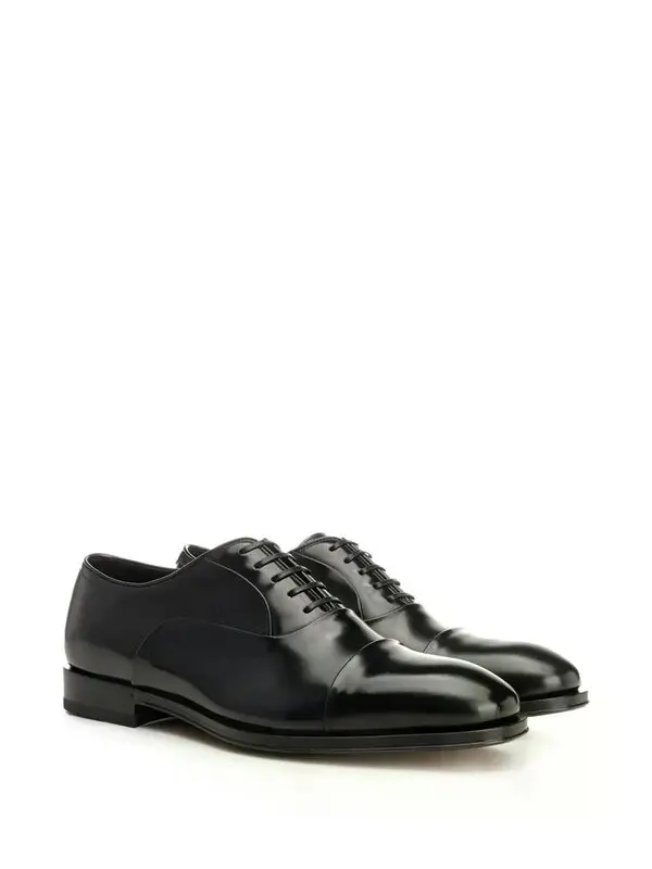 FERRAGAMO Leather Oxford Shoes - Black