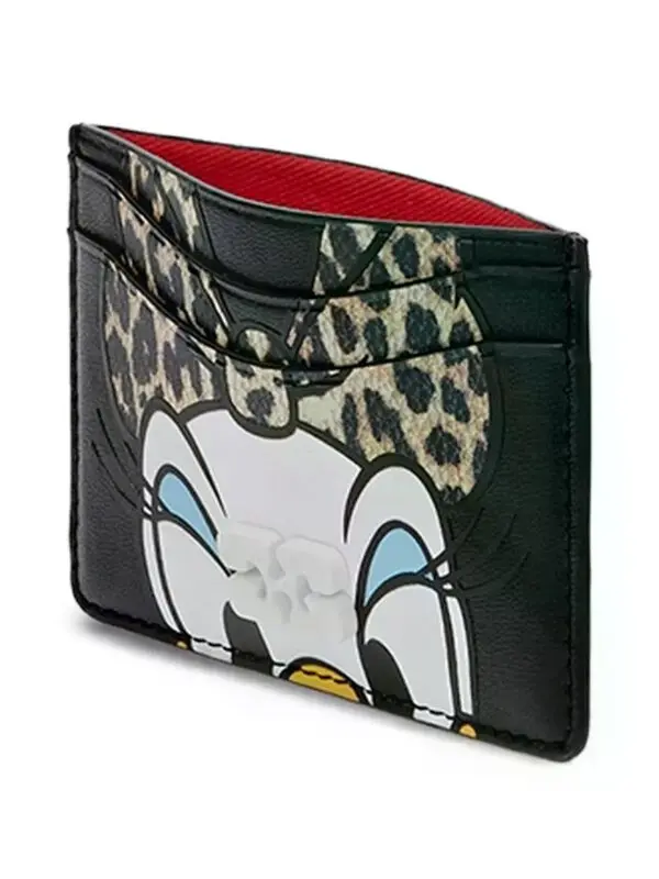 GANNI X Disney Leopard-print Character-motif Card Holder