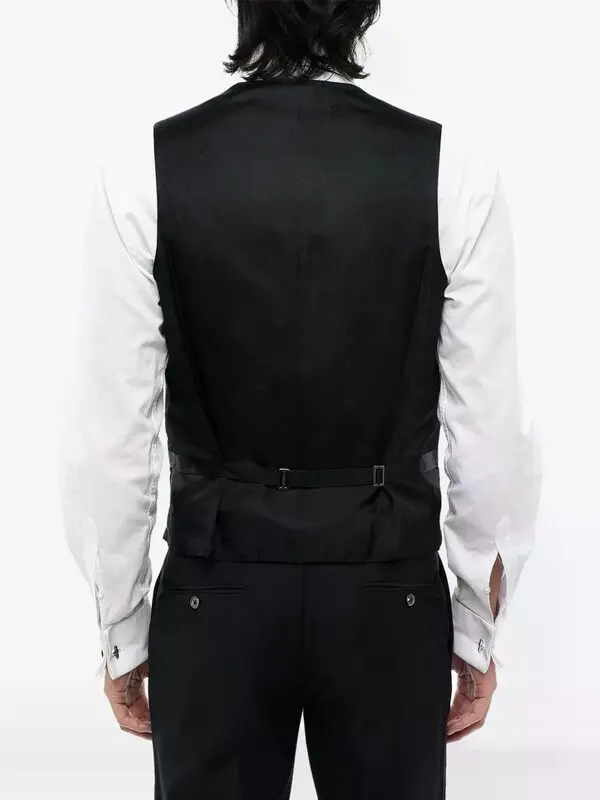 Corneliani Single-breasted Silk Waistcoat - Black