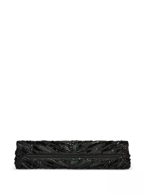 Balmain Long Clutch Bag In Embroidered Satin
