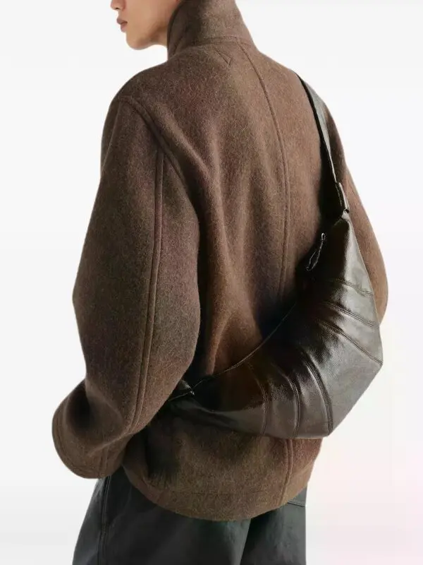 LEMAIRE Medium Croissant Bag In Coated Cotton - Brown