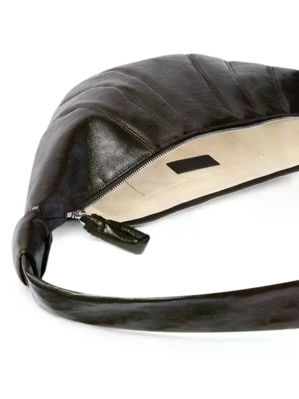 LEMAIRE Medium Croissant Bag In Coated Cotton - Brown