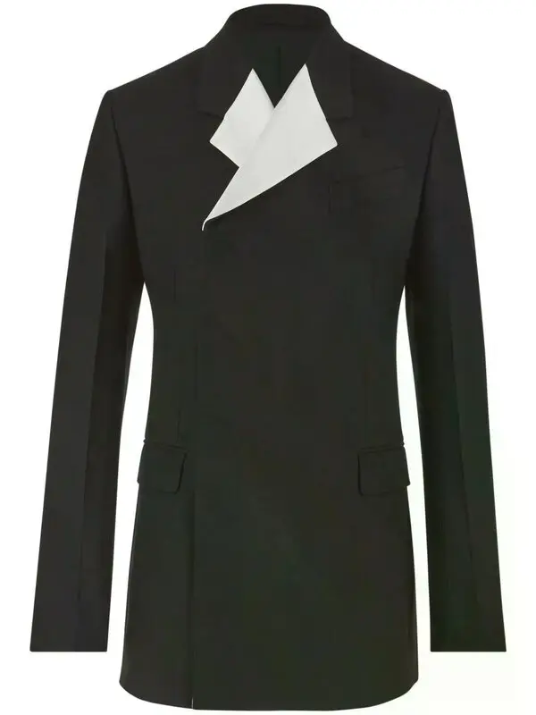 FERRAGAMO Double-breasted Wool Blazer - Black