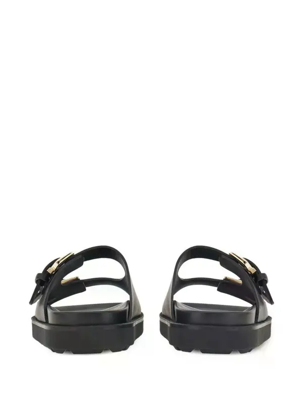 FERRAGAMO Double-buckle Leather Sandals