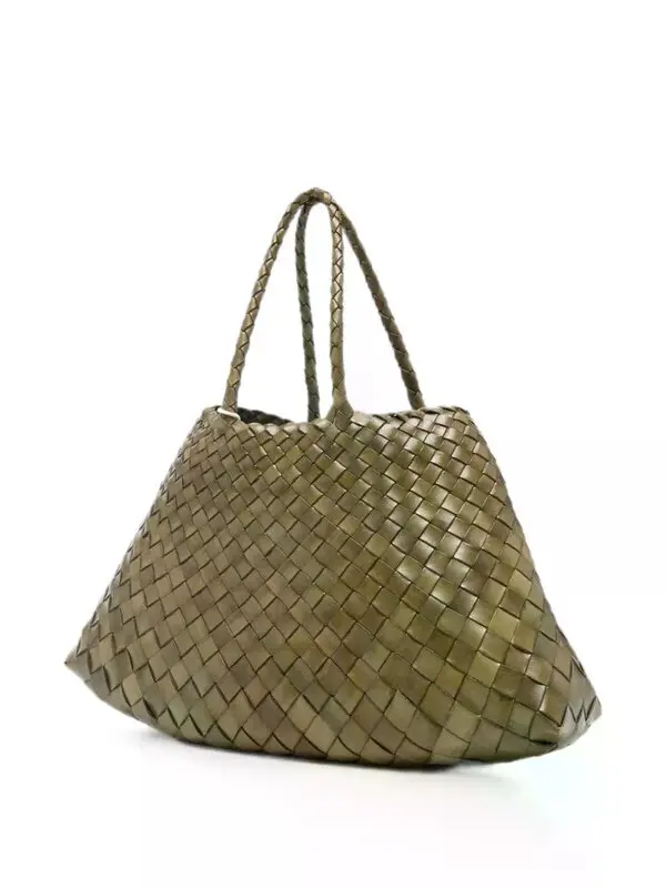 Dragon Diffusion Small Santa Croce Woven Leather Tote Bag - Green