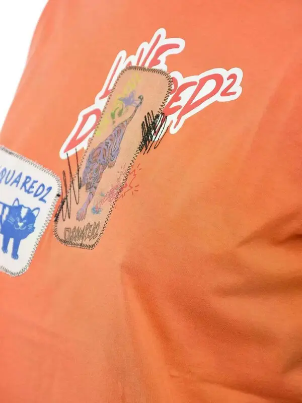 Dsquared2 Logo-print Patch-detail T-shirt