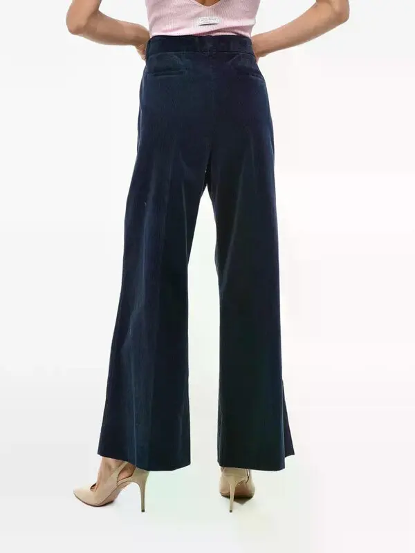 QL2 QUELLEDUE Melody Ribbed Velour Wide-leg Trousers