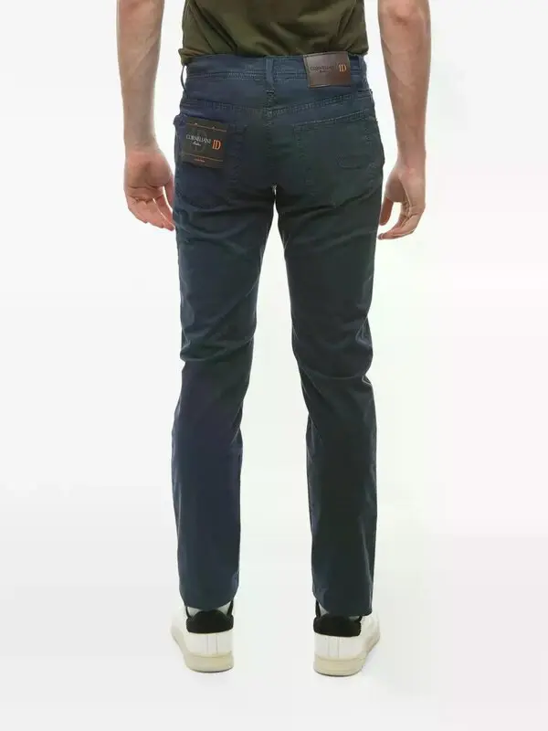 Corneliani Logo-patch Straight-leg Jeans - Blue